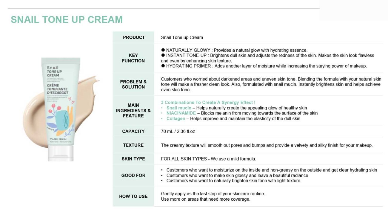 Snail Tone Up Cream – Doft